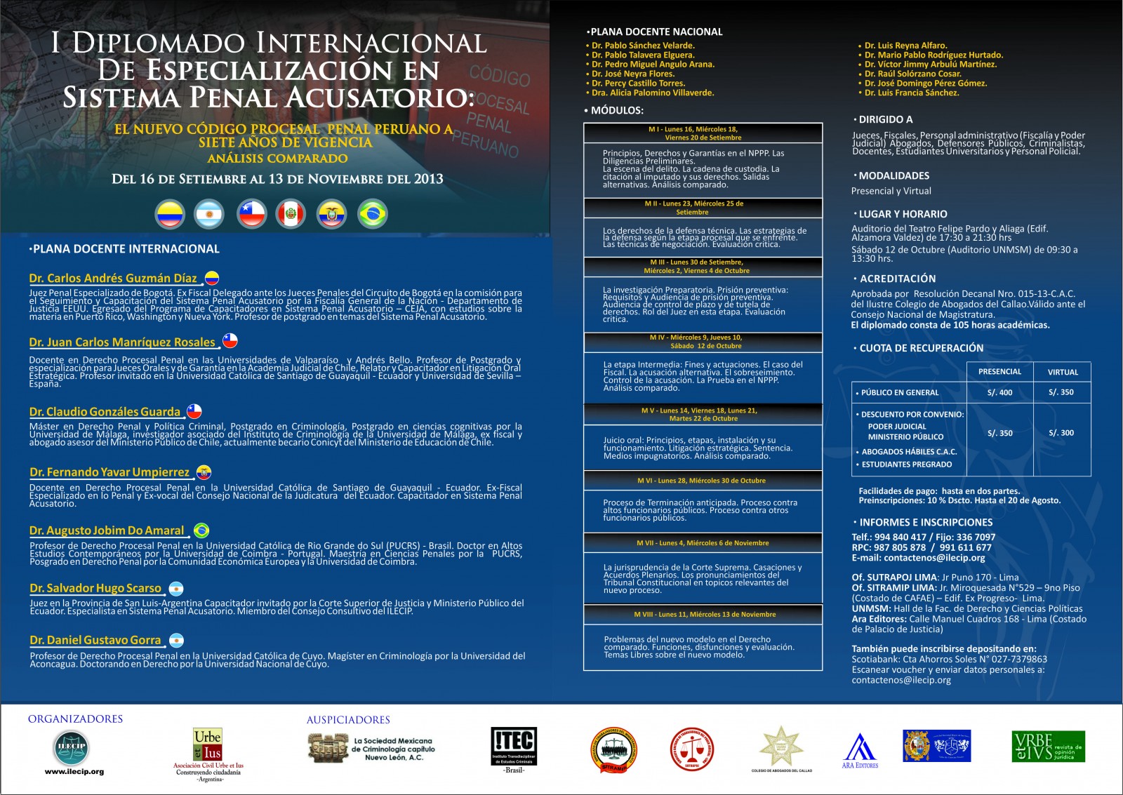 I Diplomado Internacional de Especialización en Sistema Penal ...